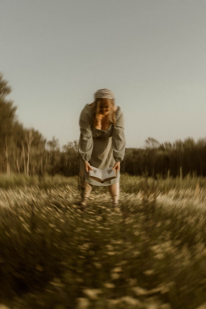 Creative Self Portraits in Wildflower Field - Courtney Stannard Photography